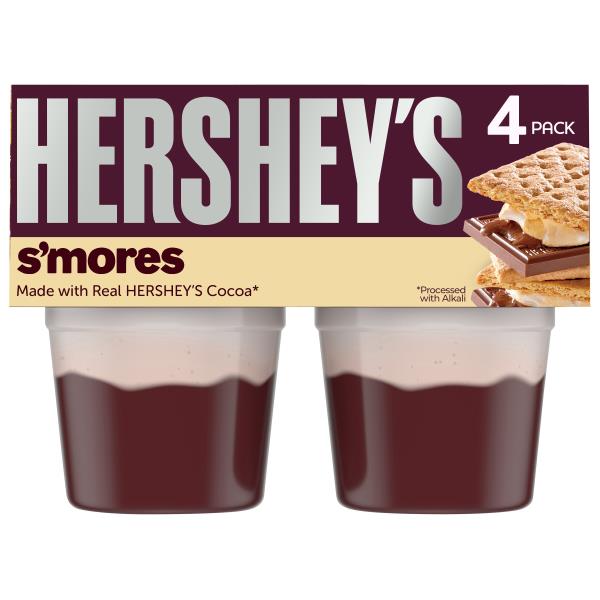 Hershey's S'mores Ready-to-Eat Pudding Cups Snack with Milk & Real ...