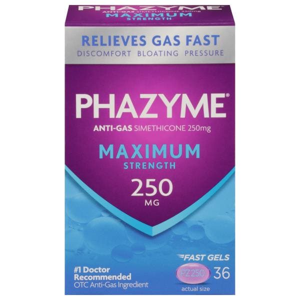 Phazyme ANTI-GAS, MAXIMUM STRENGTH, 250 MG, FAST GELS | Publix Super ...