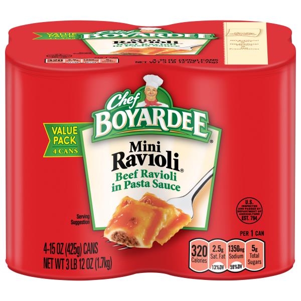 Chef Boyardee Ravioli, Mini, Value Pack, 4 Pack | Publix Super Markets