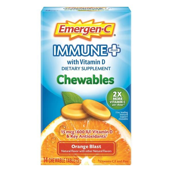 Emergen-C Emergen-C Immune+ Chewables Vitamin C 1000mg Tablet, With ...