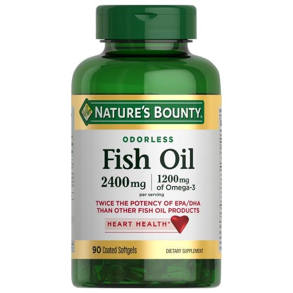 Nature's Bounty Fish Oil, Odorless, 2400 mg, Coated Softgels | Publix ...