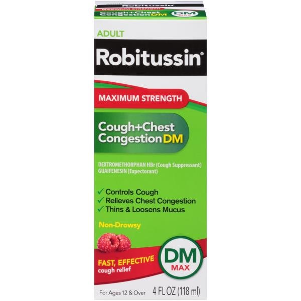 Robitussin Syrup Adult Maximum Strength Cough + Chest Congestion DM Max ...