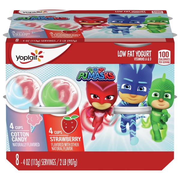 Yoplait Yogurt, Low Fat, PJ Masks, Cotton Candy/Strawberry | Publix ...