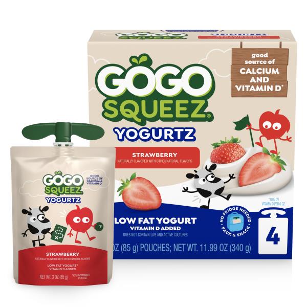 GoGo Squeez Yogurtz Yogurt On the Go, Low Fat, Strawberry | Publix Super Markets