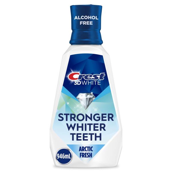 Crest 3D White Strength Whitening Mouthwash/Mouth Rinse, Alcohol Free ...