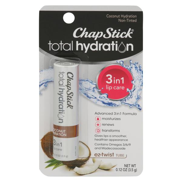 ChapStick Total Hydration Lip Care, Coconut Hydration, Non-Tinted, 3 in ...