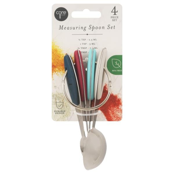 Core Kitchen Measuring Spoon Set, Clip Strip, Stainless Steel Silicone ...
