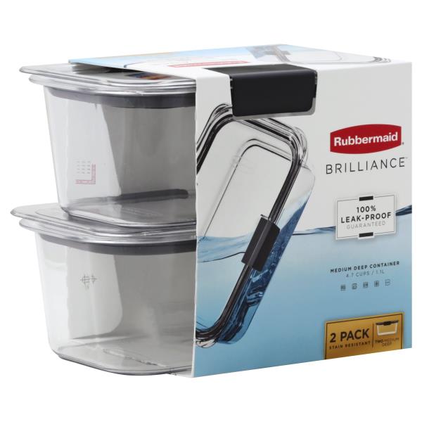 Rubbermaid Brilliance Container, Deep, Medium, 2 Pack | Publix Super ...