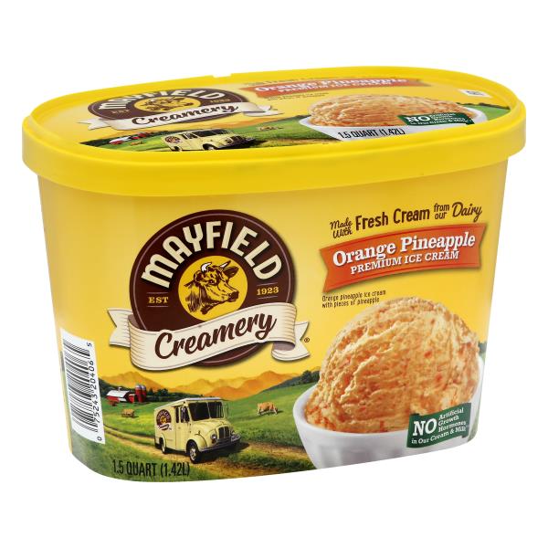Mayfield Creamery Ice Cream, Premium, Orange Pineapple | Publix Super ...