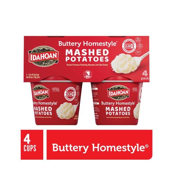 Idahoan Buttery Homestyle® Mashed Potatoes Cup 4-pack | Publix Super ...