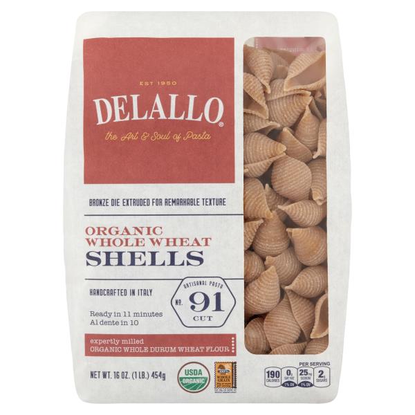 Delallo Shells, Organic, Whole Wheat, No. 91 Cut | Publix Super Markets