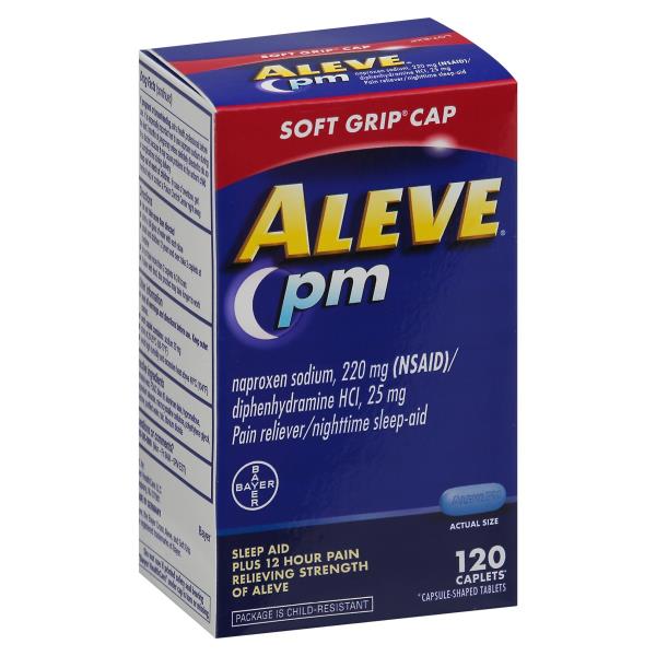 Aleve Pain Reliever/Nighttime Sleep-Aid, PM, Caplets | Publix Super Markets