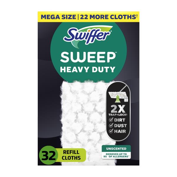 Swiffer Sweeper Heavy Duty Dry Multi-Surface Cloth Refills, 32 count ...