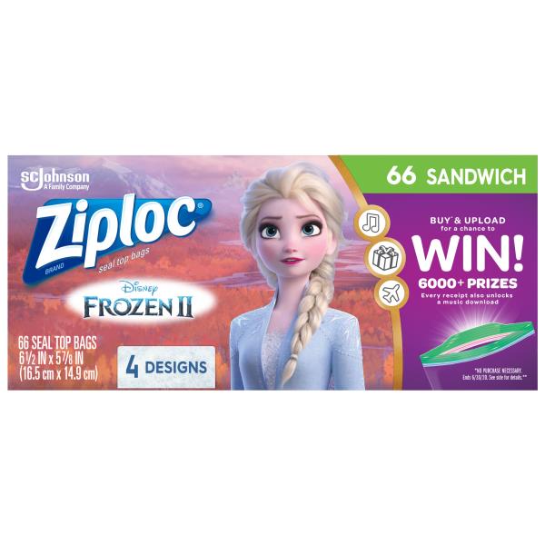 Ziploc Disney Frozen II ® Brand Sandwich Bags Disney's Frozen 2, 66 ...