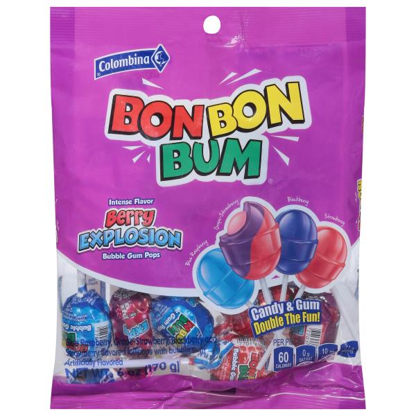 Colombina Bonbon Bum Bubble Gum Pops, Berry Explosion | Publix Super ...