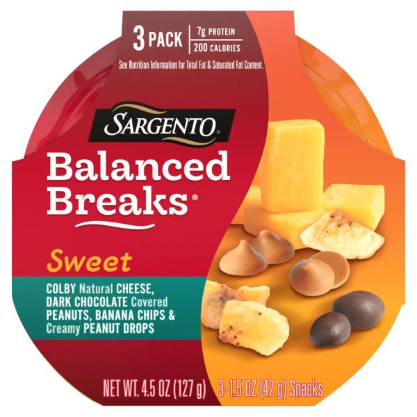 Sargento Balanced Breaks, Colby/Choco/Peanut/Chips, Sweet, 3 Pack ...