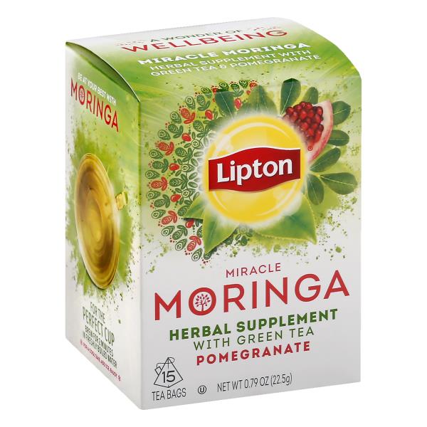 Lipton Herbal Supplement, with Green Tea, Pomegranate, Miracle Moringa ...