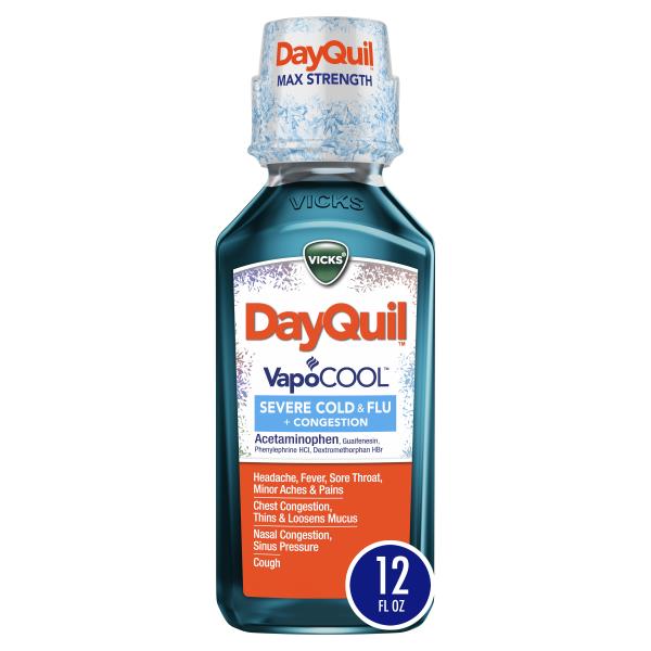 Vicks Severe + VapoCool DayQuil Cold, Flu, and Congestion Medicine ...