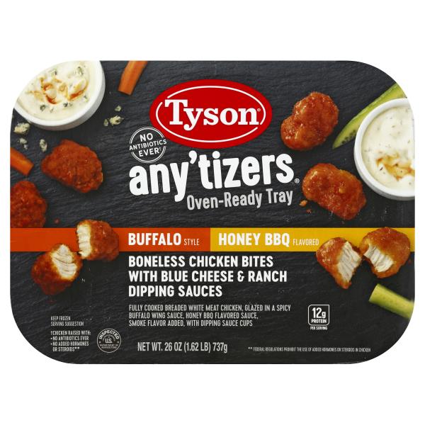 Tyson Chicken Bites, Honey BBQ Flavored, Buffalo Style, Boneless ...