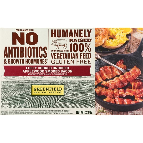 Greenfield Natural Meat Co. Bacon, Applewood Smoked, Uncured, Fully ...