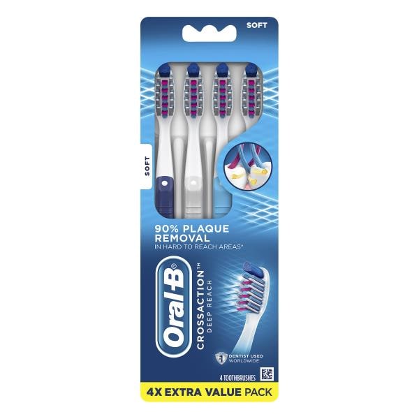 Oral-B Crossaction Toothbrushes, Soft, Extra Value Pack | Publix Super ...