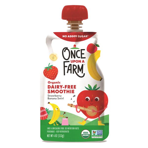 Once Upon a Farm Strawberry Banana Swirl Organic Dairy-Free Kids ...