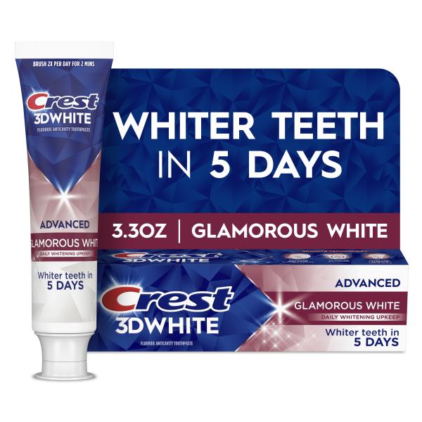 Crest 3D White Advanced Glamorous White Fluoride Anticavity Toothpaste ...