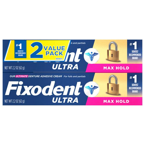 Fixodent Ultra Denture Adhesive Cream, 2 Value Pack | Publix Super Markets