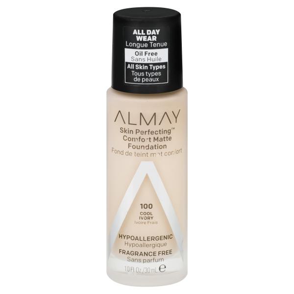 Almay Skin Perfecting Foundation, Comfort Matte, Cool Ivory 100 ...