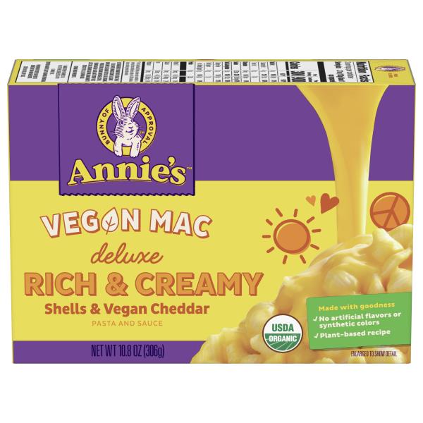 Annie's Pasta & Sauce, Vegan Mac, Shells & Vegan Cheddar, Deluxe ...