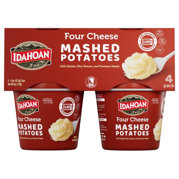 Idahoan Four Cheese Mashed Potatoes Cup 4-pack | Publix Super Markets