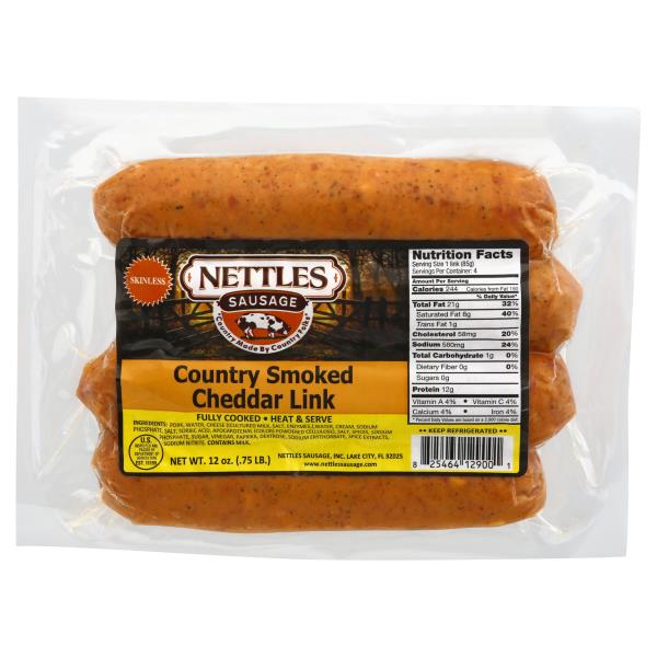 Nettles Sausage, Country Smoked Cheddar Link | Publix Super Markets