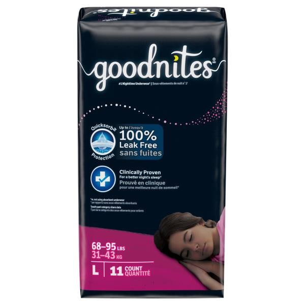 GoodNites Underwear, Nighttime, Girls, L | Publix Super Markets