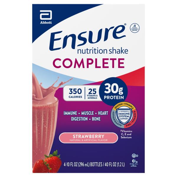 Ensure Complete Nutrition Shake, Strawberry, 4 Pack | Publix Super Markets