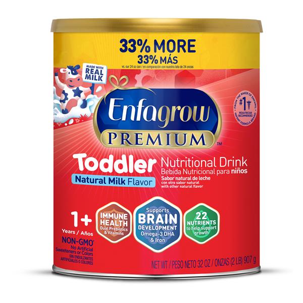 Enfagrow Premium Nutritional Drink, Natural Milk Flavor, Toddler, 1 ...