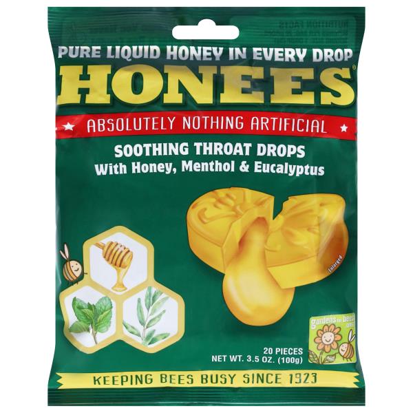 Honees Throat Drops, with Honey, Menthol & Eucalyptus, Soothing | Publix Super Markets