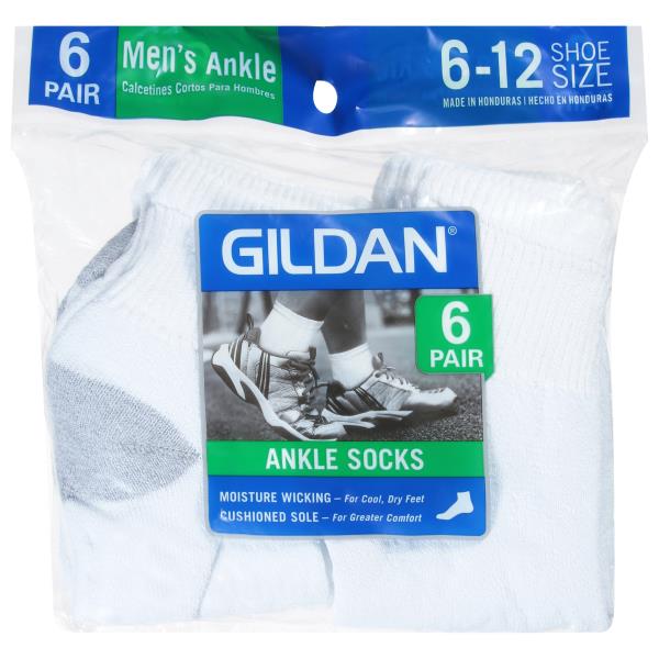 Gildan Socks, Men's Ankle, White | Publix Super Markets