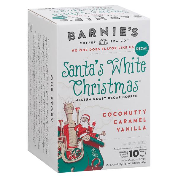 Barnie's Coffee & Tea Co. Coffee, Medium Roast, Santa's White Christmas, Decaf, Single Serve ...
