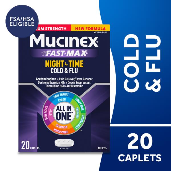 Mucinex Night Shift Cold & Flu, Maximum Strength, Caplets | Publix ...