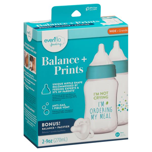 Evenflo Balance + Prints Bottles, Wide, 9 Ounce | Publix Super Markets