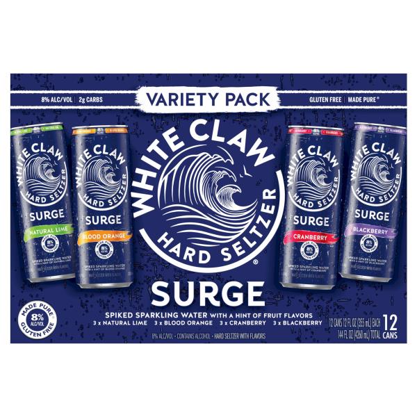 White Claw Hard Seltzer Hard Seltzer, Surge, Variety Pack | Publix ...