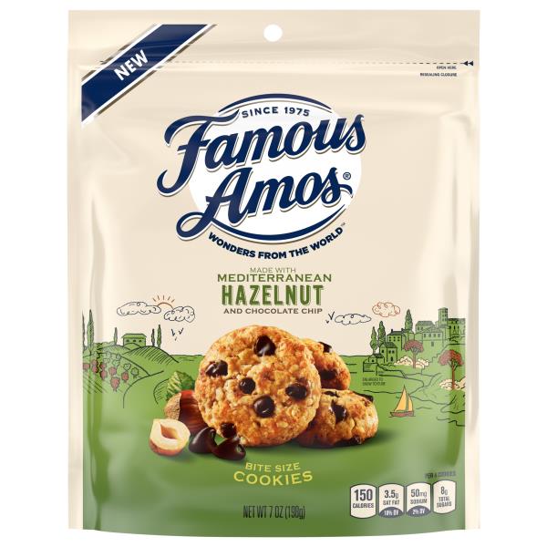 Famous Amos Cookies, Mediterranean Hazelnut and Chocolate Chip, Bite ...