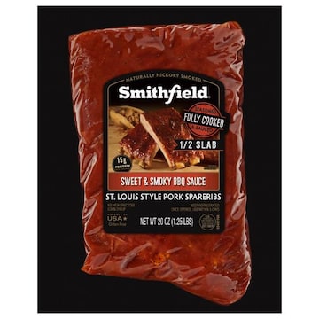 Smithfield Pork Spareribs, St. Louis Style, Sweet & Smoky BBQ Sauce ...