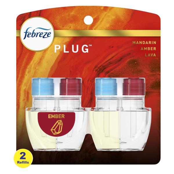 Febreze Plug Air Freshener & Odor Fighter, Ember (2) .87 fl. oz. Oil ...