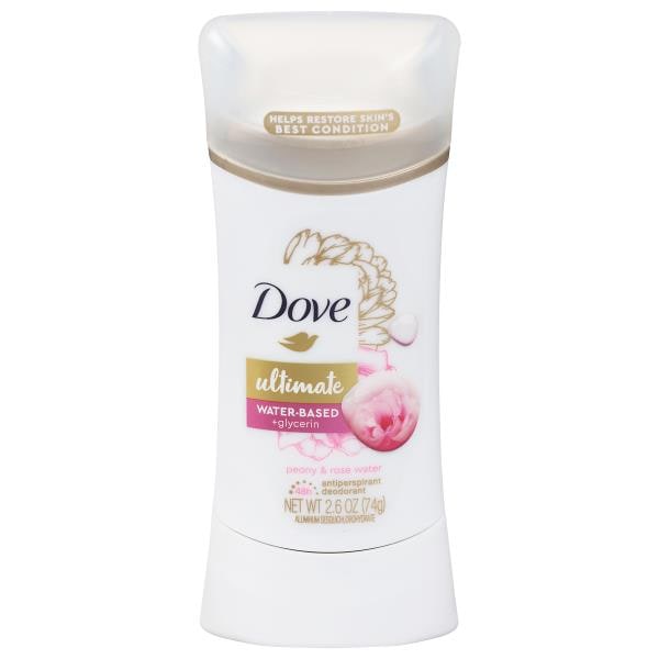 Dove Ultimate Antiperspirant Deodorant Stick Peony & Rose Water ...
