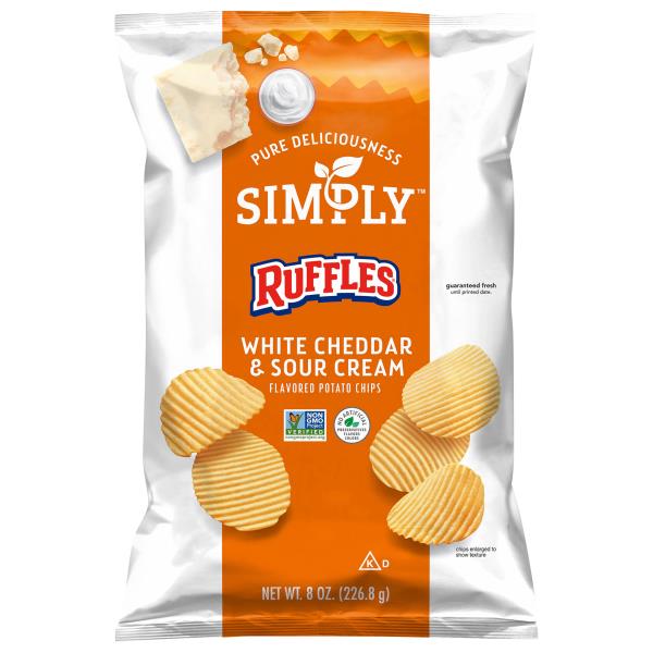 Ruffles Simply Potato Chips, Cheddar & Sour Cream Flavored | Publix ...
