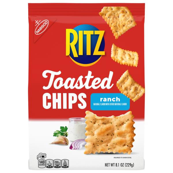 Ritz RITZ Toasted Chips Ranch Crackers, Party Snacks, 8.1 oz | Publix ...