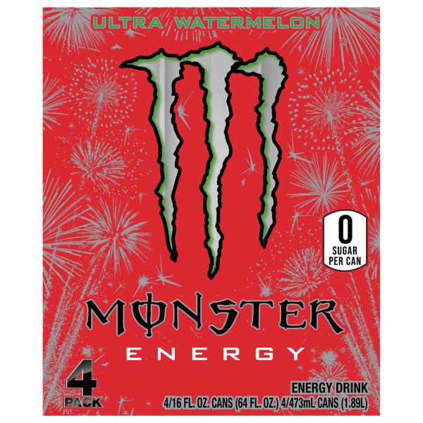 Monster Energy Drink, Ultra Watermelon, 4 Pack | Publix Super Markets