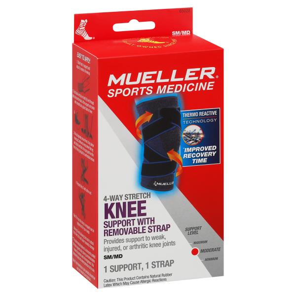 Mueller Knee Support with Removable Strap, Moderate, Small/Medium ...