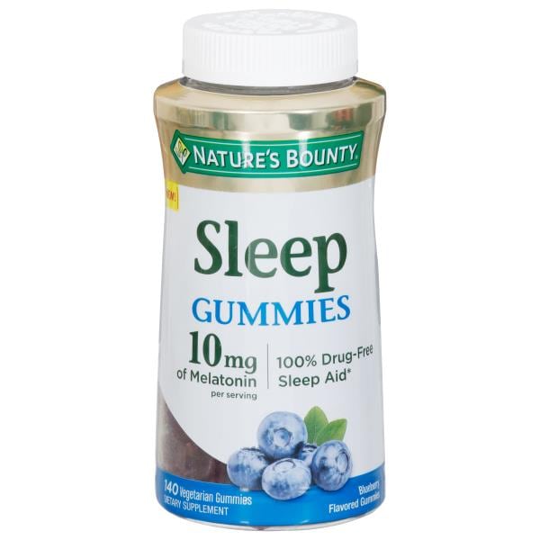Nature's Bounty Sleep Aid, 10 mg, Blueberry Flavored, Vegetarian ...